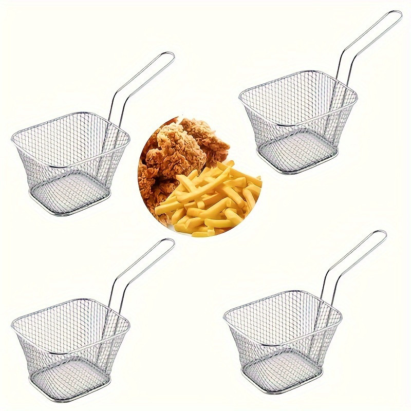 Stainless French Fries Holder Frying Net Mesh Fries Basket Kitchen ...