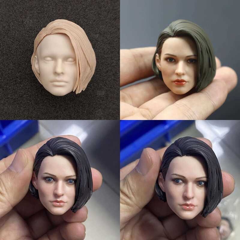 1/6 Jill Head Sculpt Direct Vision Squint Head Carving Model Fit 12 ...