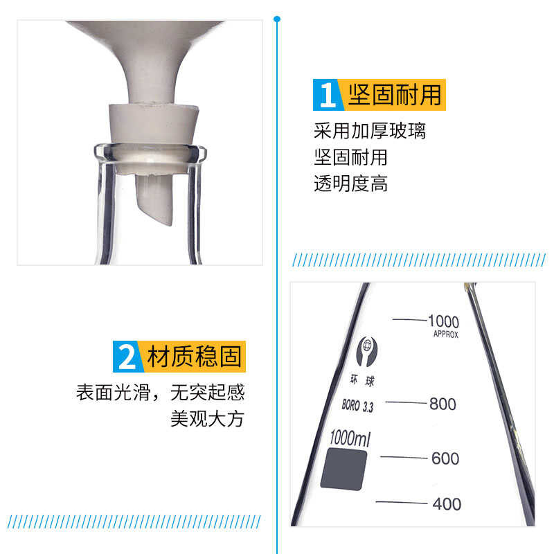 Set Ceramic Buchner Funnel Device Upper Mouth Flask 250/500/1000ml High ...