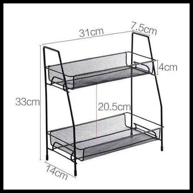 Desktop Double Layer Storage Rack Detachable Iron Kitchen Desk Table ...