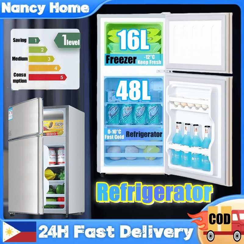 Mini Refrigerator Inverter With Freezer 2 Doors Small 64L Save ...