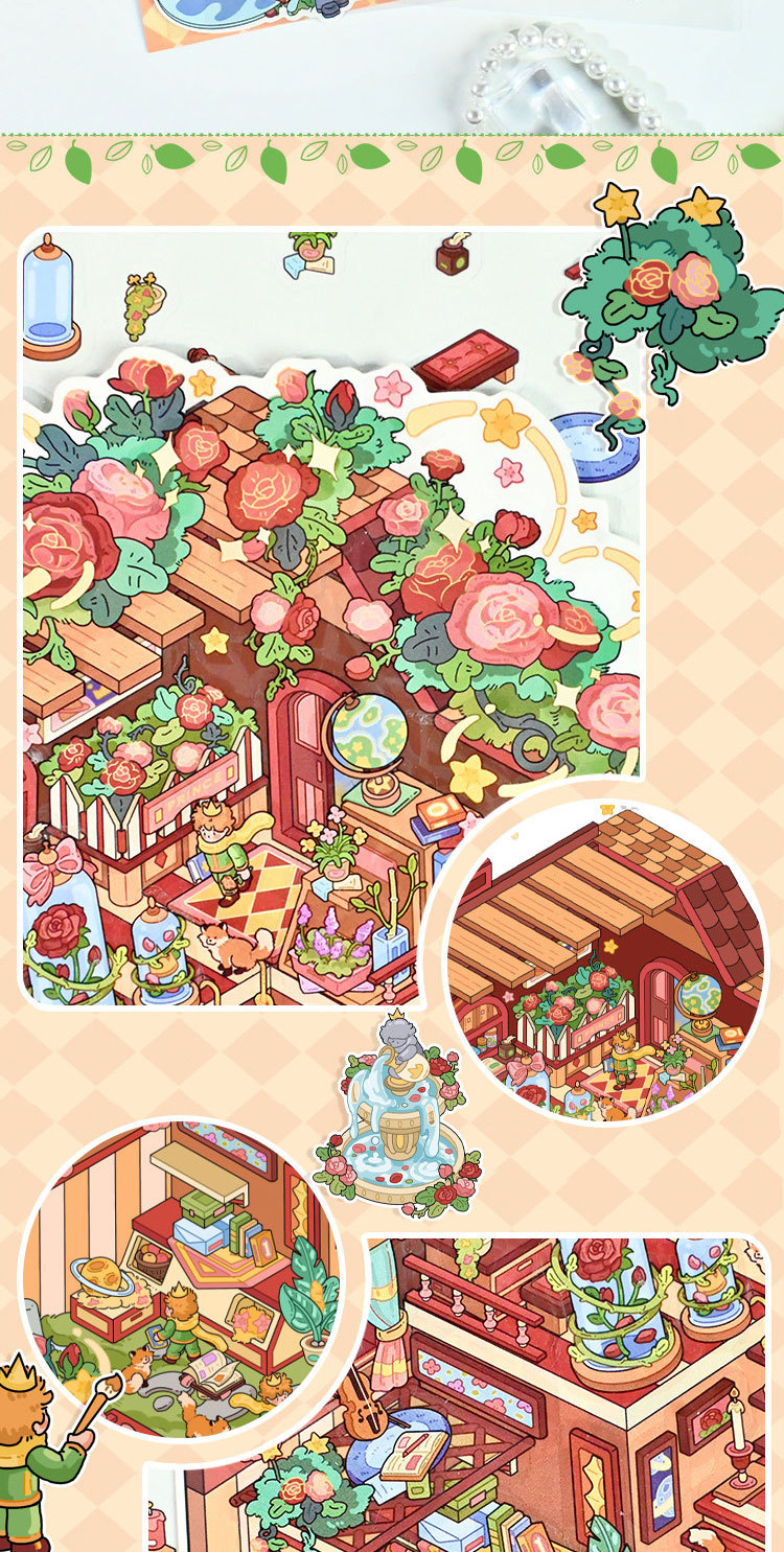 ENWEI 5 Pcs [Little Prince Series] Landscape Stickers 3D Waterproof ...