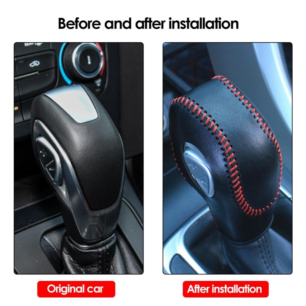 PU Car Carbon Fiber Gear Shift Knob Cover for Ford Focus EcoSport ...
