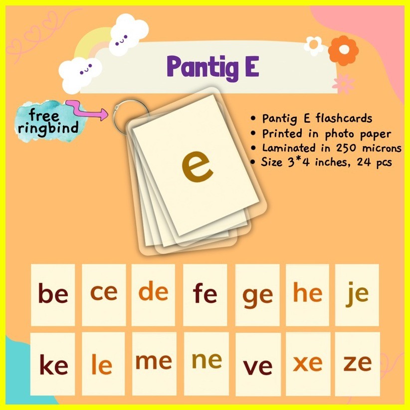 Pantig A E I O U laminated educational reading flashcards | Shopee Philippines