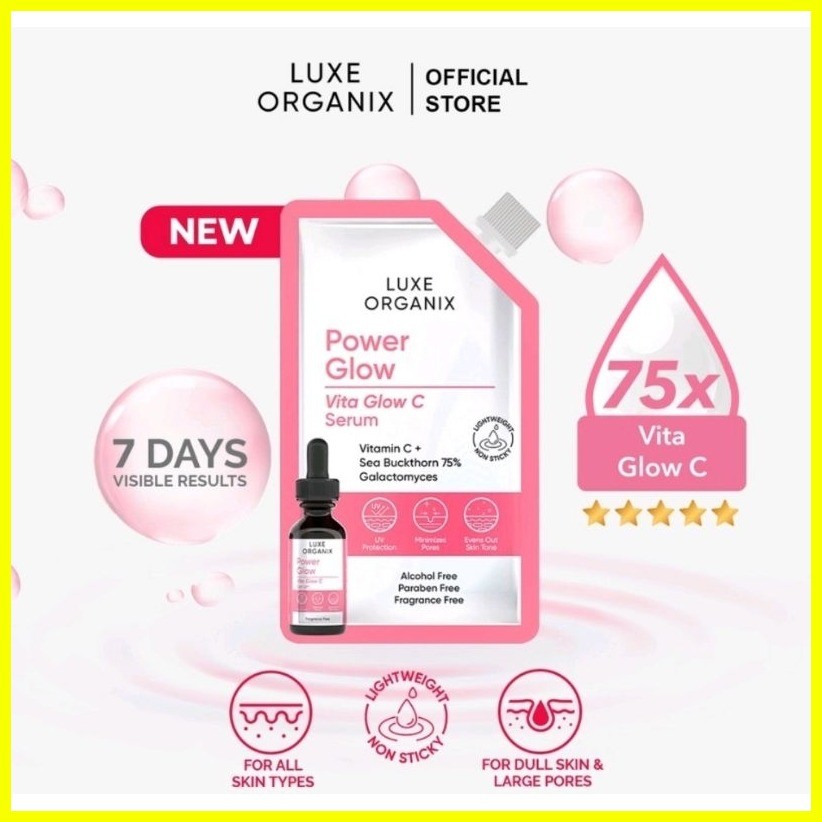 Power Glow Serum 7ml sachet Luxe organix (for enlarged pores & dull ...