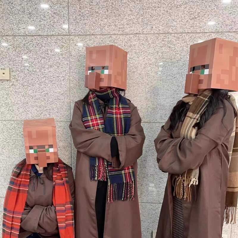 MC Minecraft Movie Merchandise Comic Con Paper Model Headgear Mask ...