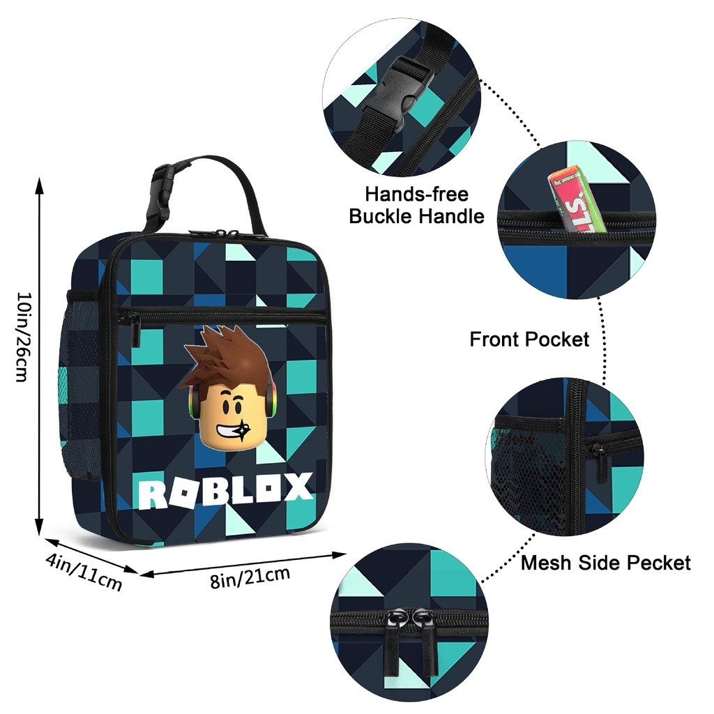 Roblox Lunch Bag For Kids Anime School Student Insulation Bag Lunch Box ...