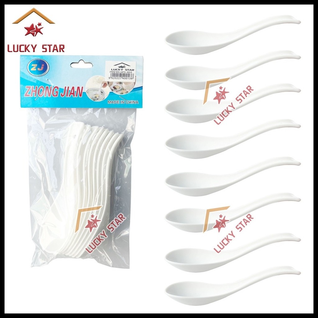 FS-13 8pcs Multipurpose Dining Soup Spoon PP Food Grade Material Spoons ...