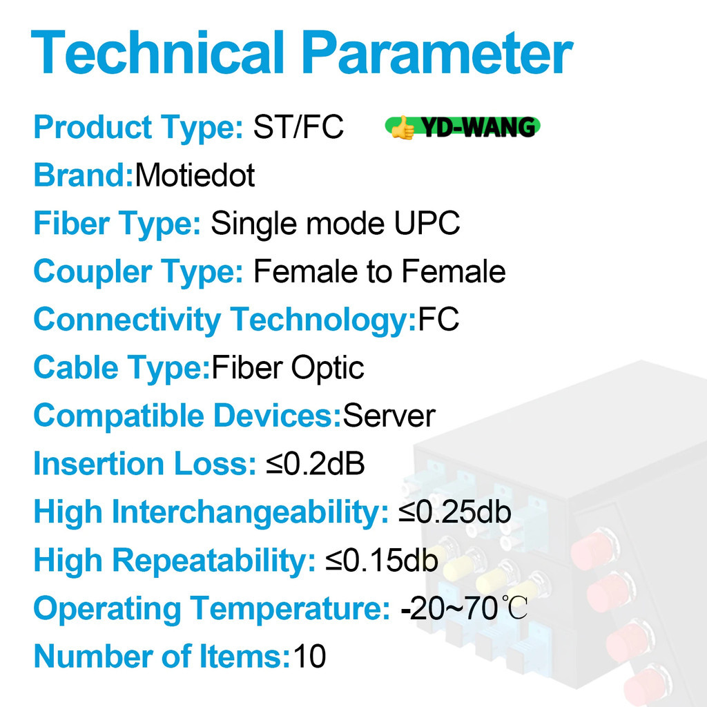 10Pcs FC to FC/ST to ST Coupler Fiber Optic Adapter, Singlemode Simplex ...
