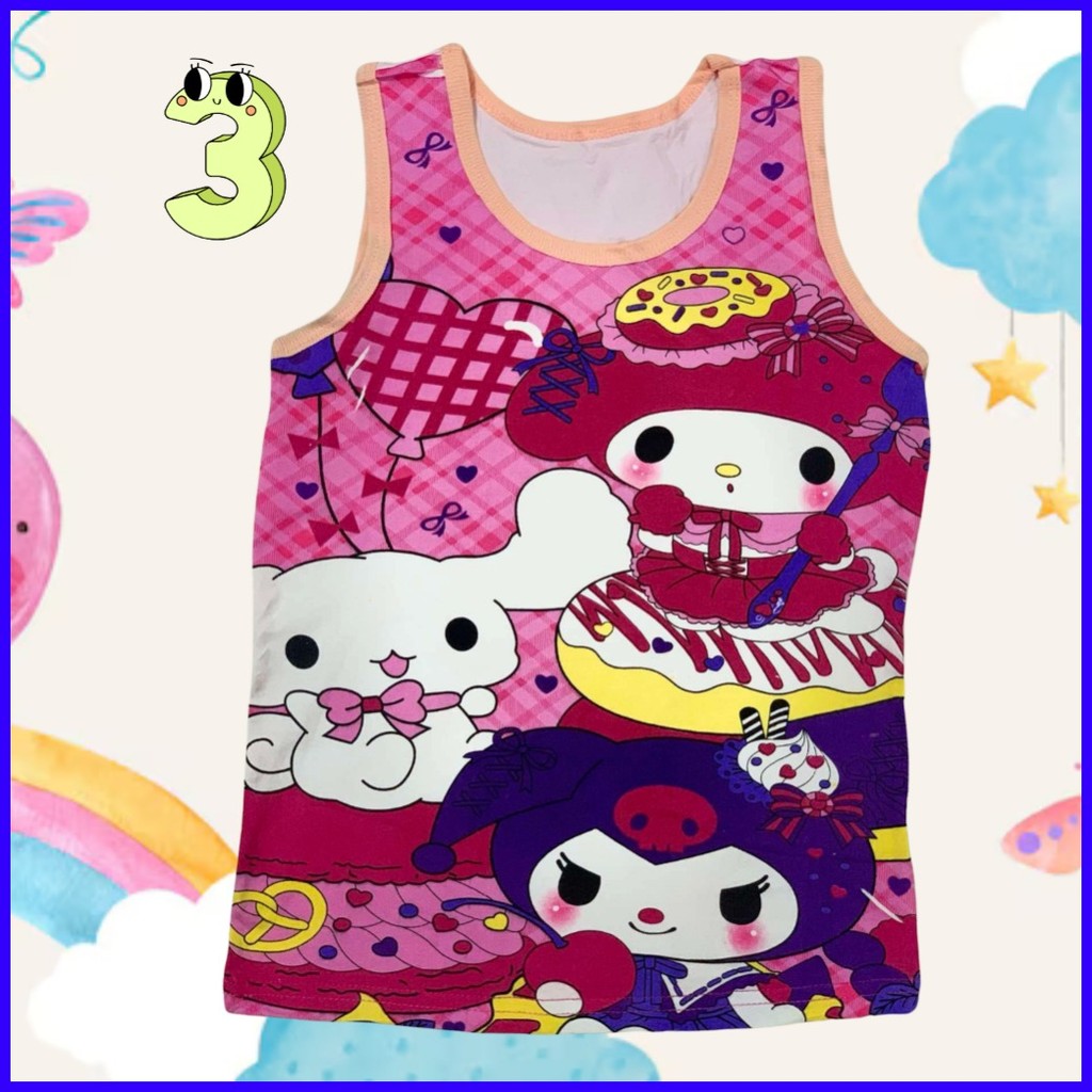 yansy Kids Sando Cartoon Girls Cotton Tanks Top Style 1-10 Taon 6 ...