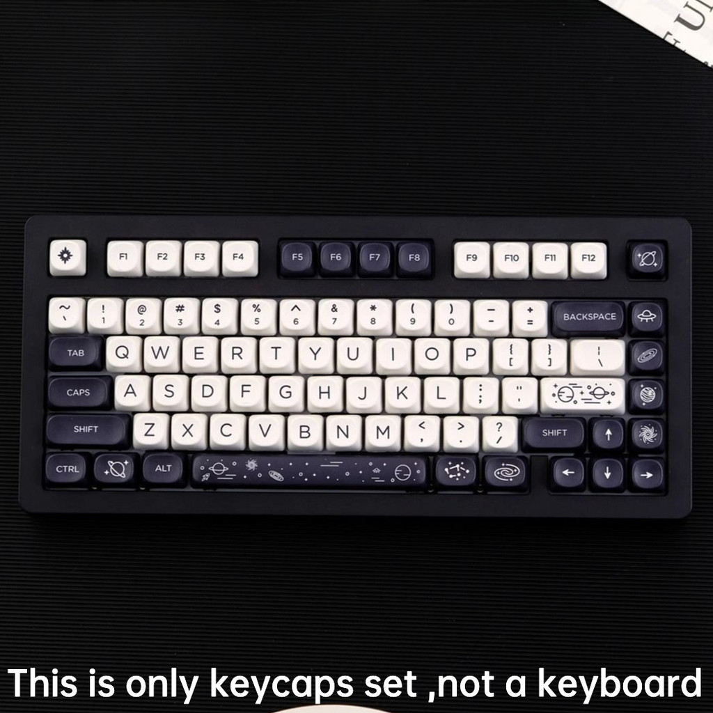 PBT Keycap MOA Galaxy Black and White Theme Mechanical Keyboard Cap ...