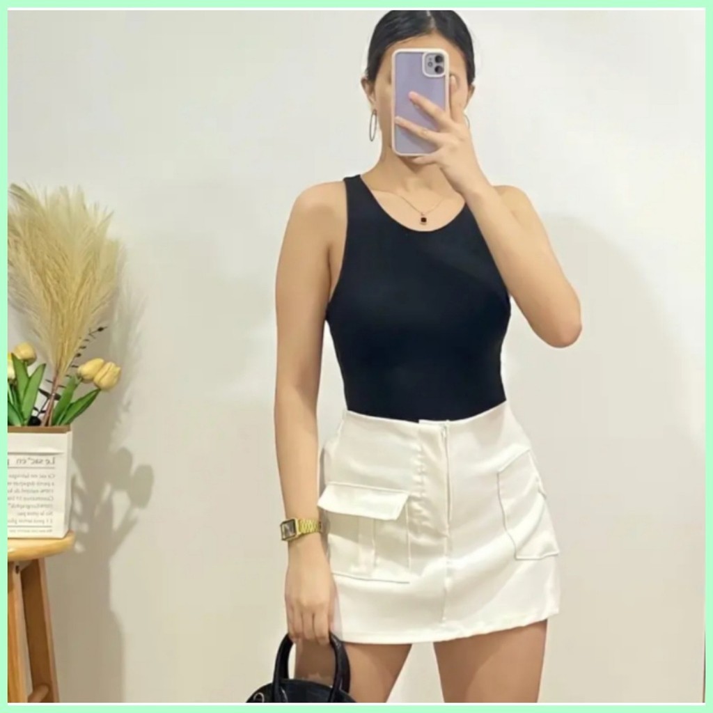 Race Back Round Neck And Seamless Square Neck Tank Top Double Lining ...