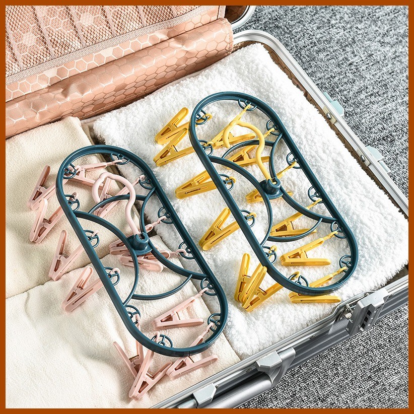 32 clip folding hanger clip drying rack drying socks multi-clip clothes ...