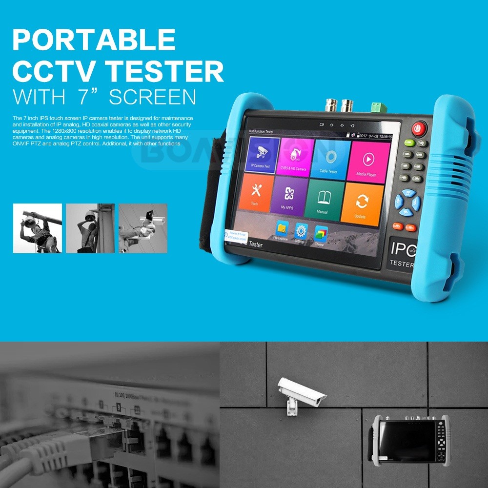 7 Inch Handheld IPC AHD TVI CVI CCTV Tester IPC9800 Plus With H.265/H ...