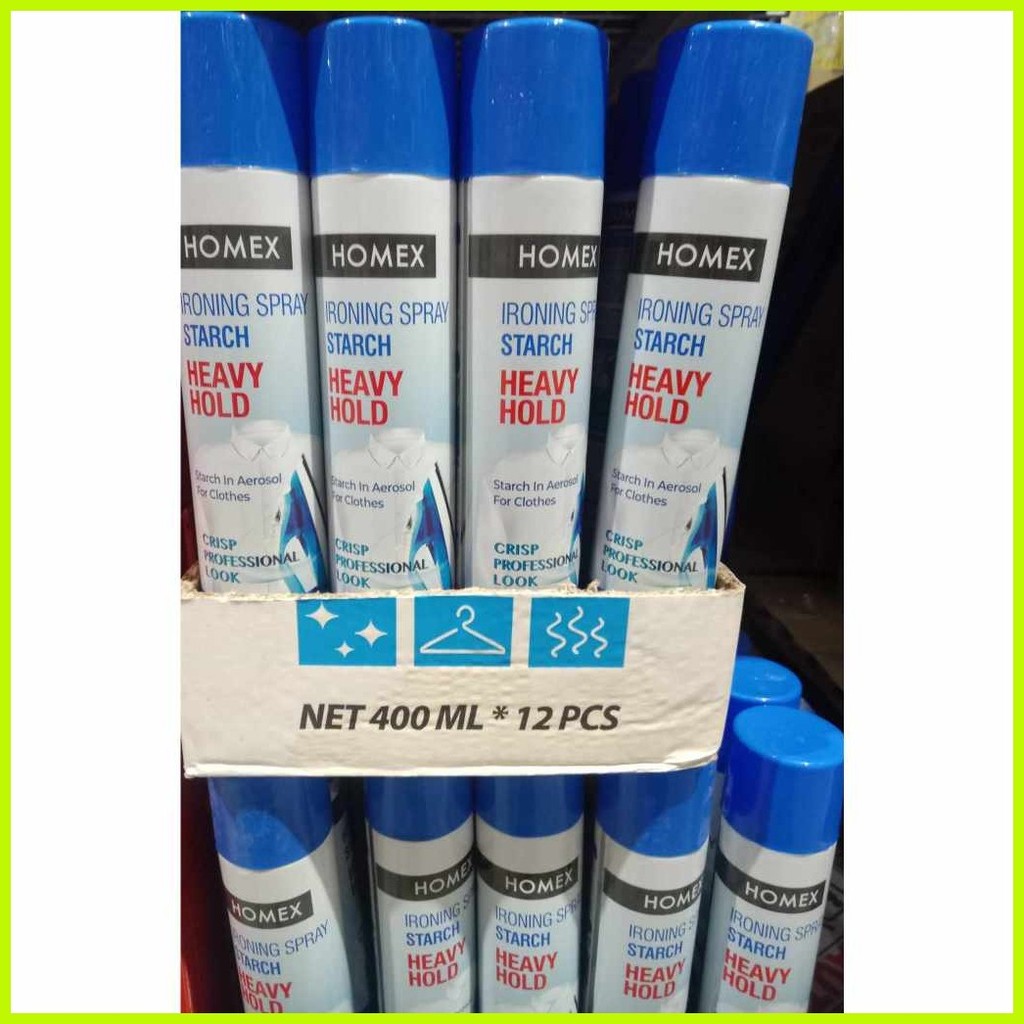 ⊙ Homex Ironing Spray Starch HEAVY HOLD 400ml | Shopee Philippines