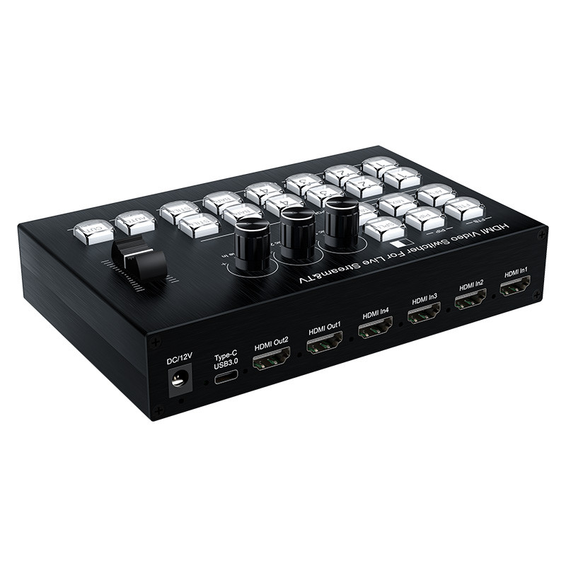1080p 4 Channel HDMI Video Switcher Mixer Multi Camera Live Streaming ...