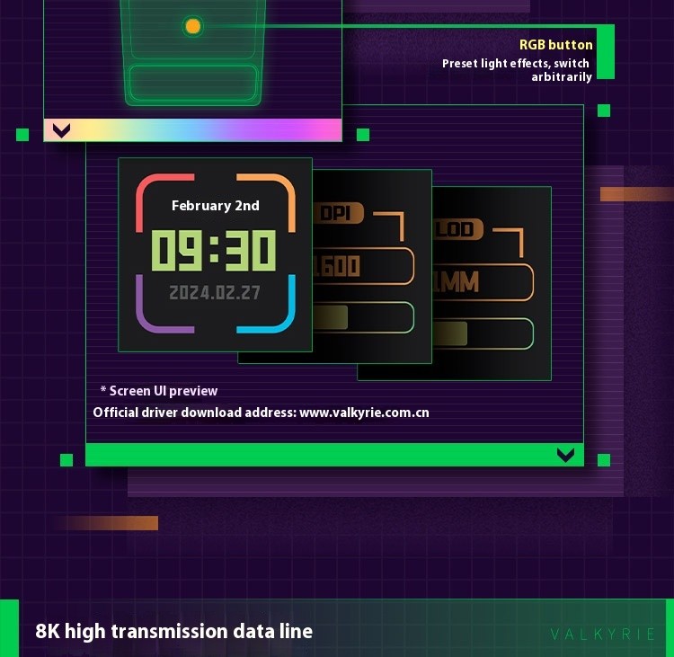 VALKYRIE VK M2 Pro Gaming Mouse Double 8k Wireless charging dock ...