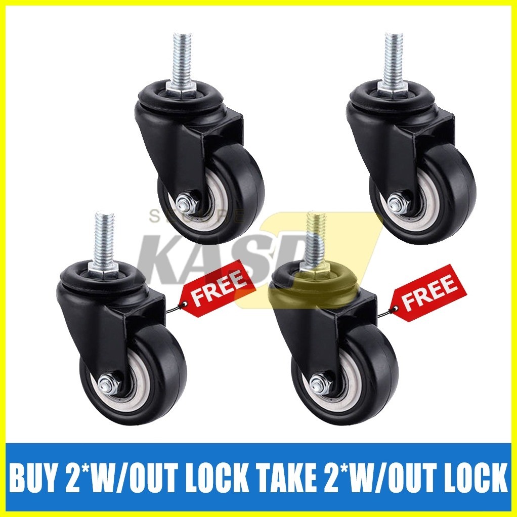 Caster Wheel Mute Double Shafts Light Flat Bottom Swivel With 360 ...