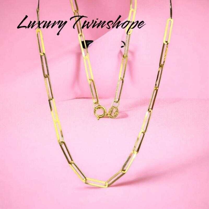 Paper Clip Necklace 15-16/17- 18" (2Mm Manipis) | Shopee Philippines