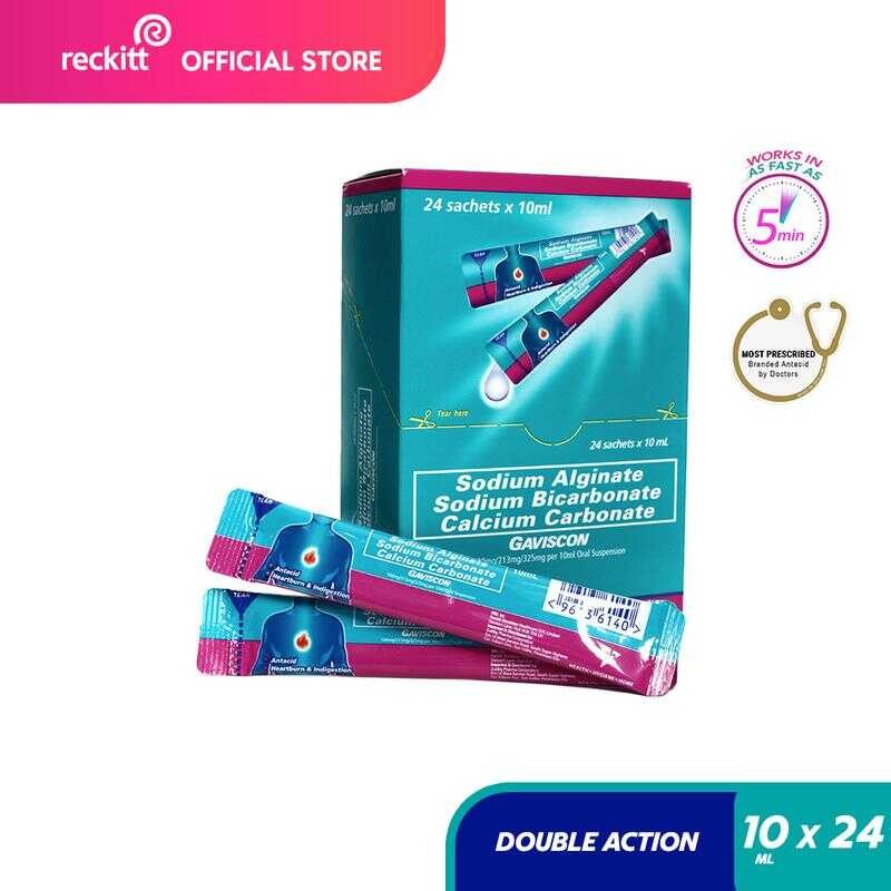 Gaviscon Double Action Antacid Liquid Sachet 10Ml Bundle Of 24 For Acid ...