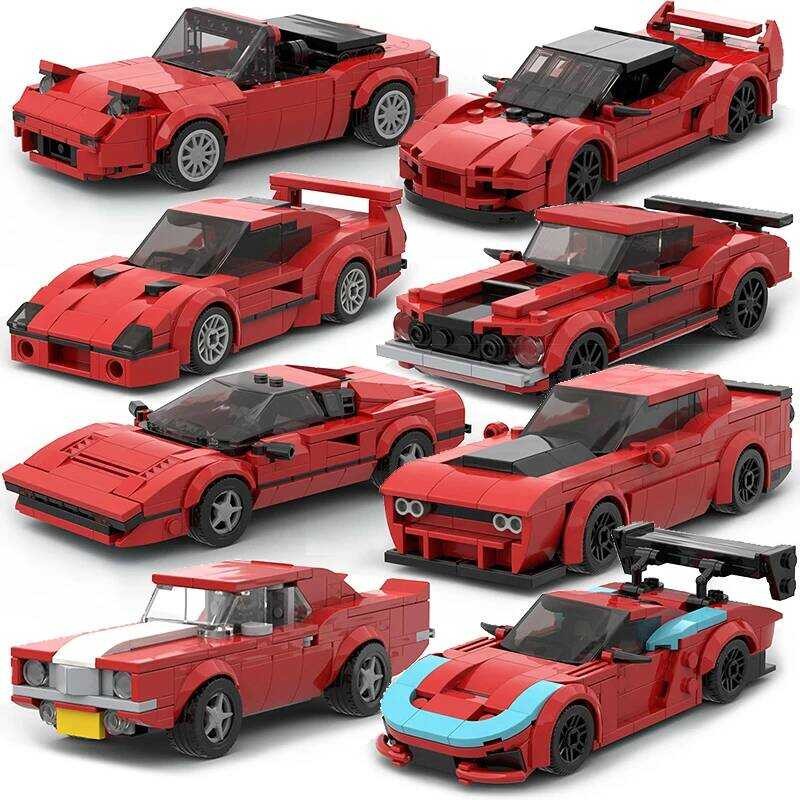 3 MOC 3 Racing Sports Car Vehicle City Speed Champion Racer Technique ...