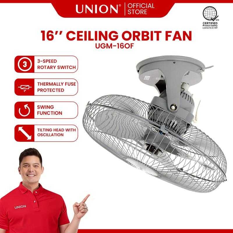 Union 16 Inches Ceiling Orbit Fan | Electric 60 Watts With 3 Speed ...