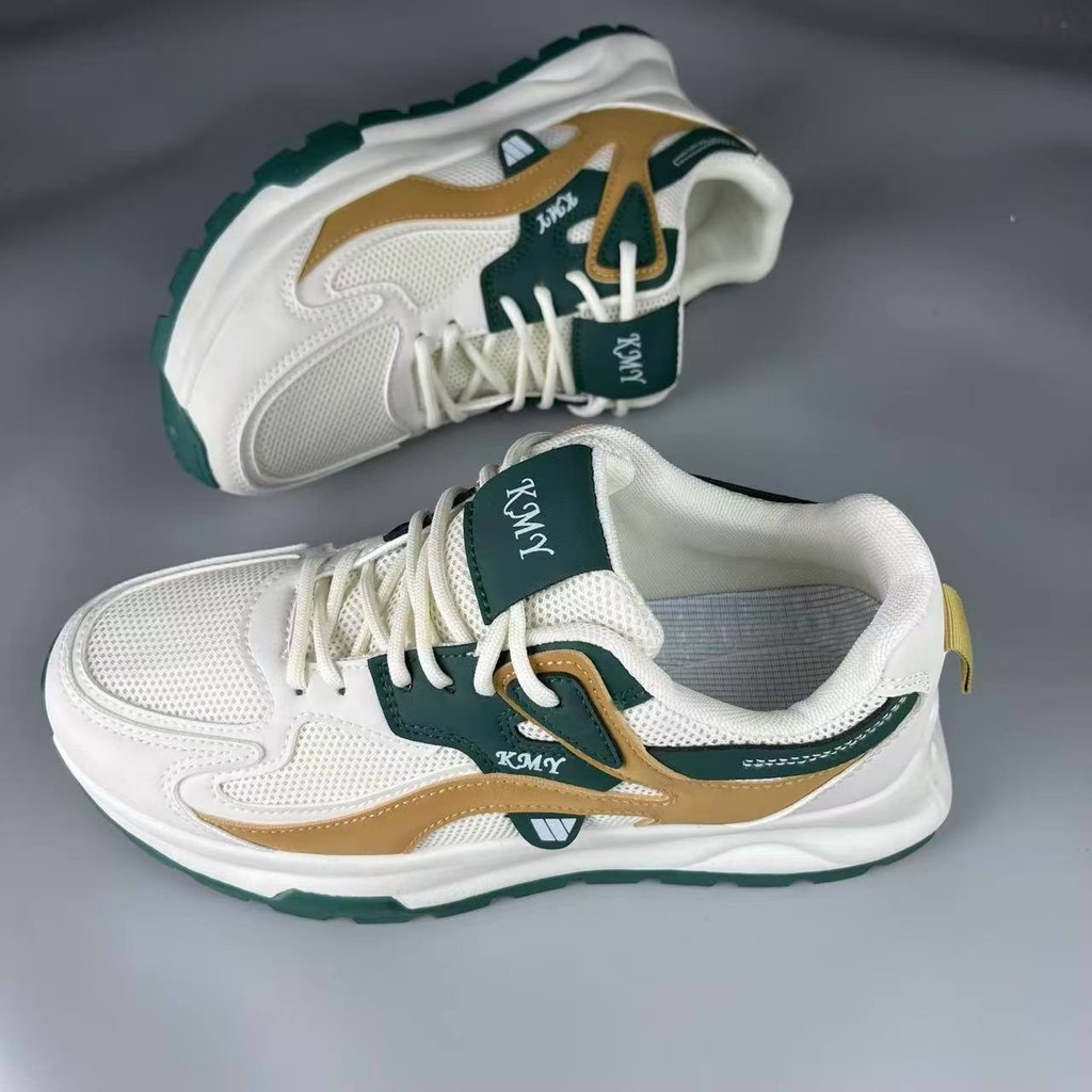 KMY new arrived men sport shoes light weight men running shoes beige ...