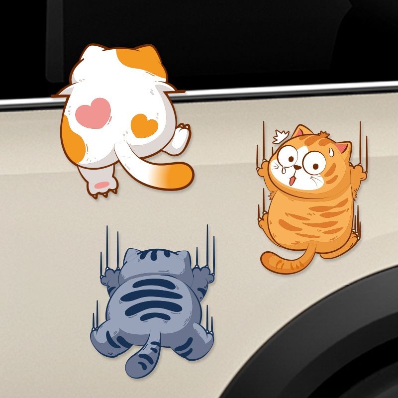 Cartoon Cartoon Cat Car Stickers Scratch Creative Car Stickers Body ...