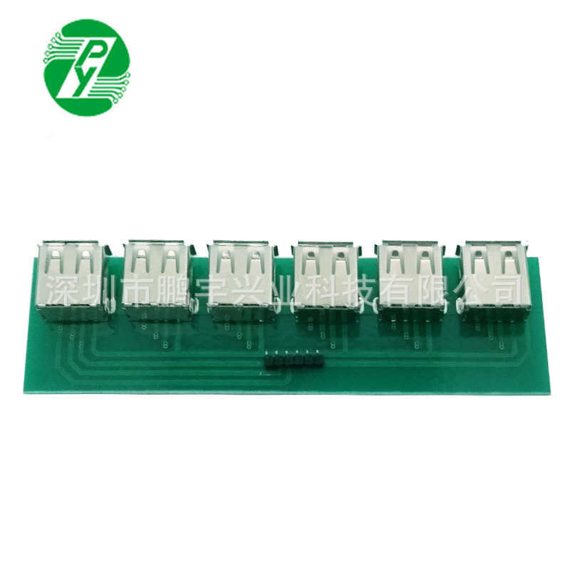 USB 2.0 Female Six-Port Test Board with Soldered Socket Adapter PCB ...