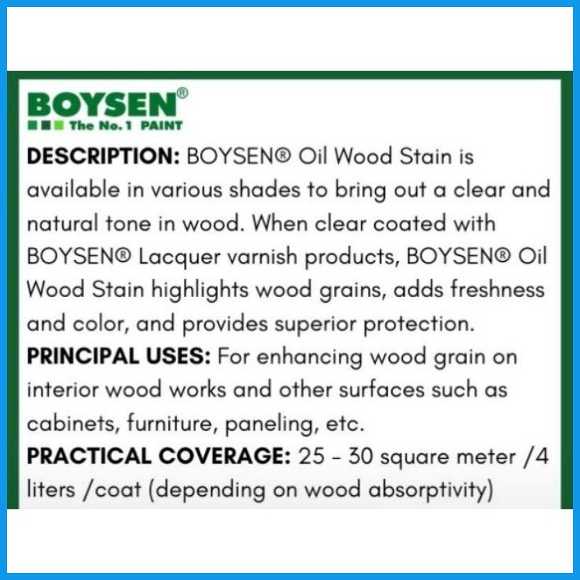 ♈ BOYSEN OIL WOOD STAIN FOR WOOD VARNISH 1LITER, 1GALLON, MAPLE ...