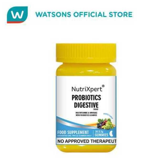 NUTRIXPERT Probiotics Digestive Gummies Multivitamins & Minerals Grapes ...