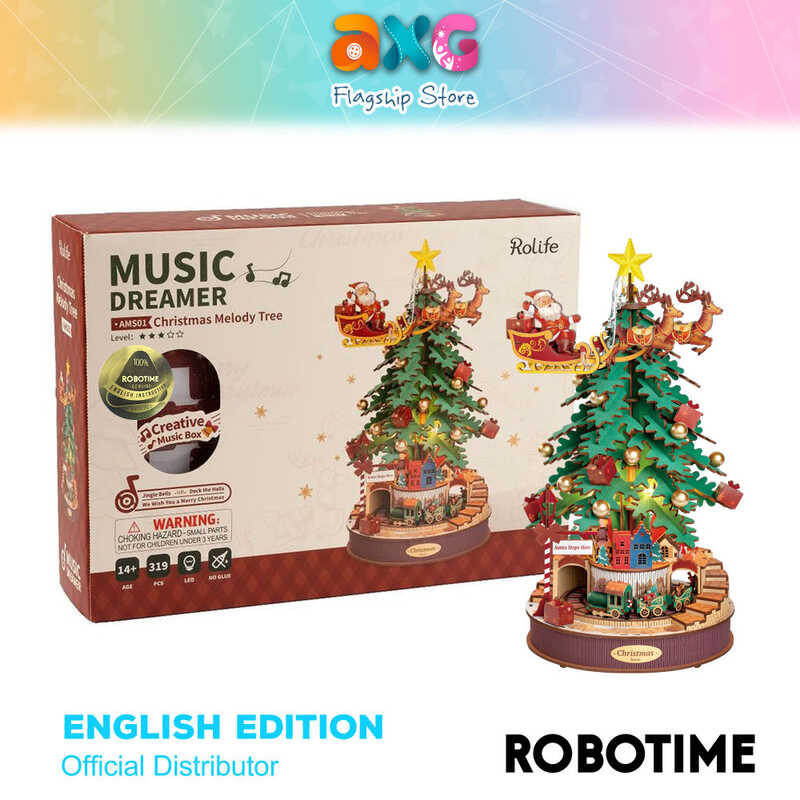 Robotime Rolife ⭐ Christmas Melody Tree Music Dreamer (Ams01) DIY ...