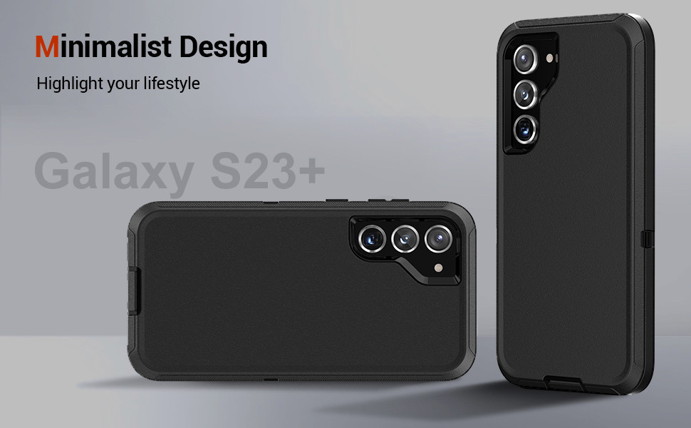 Luxury Black Armor 3-in-1 Phone Case For Samsung Galaxy S26 S25 S24 S23 ...