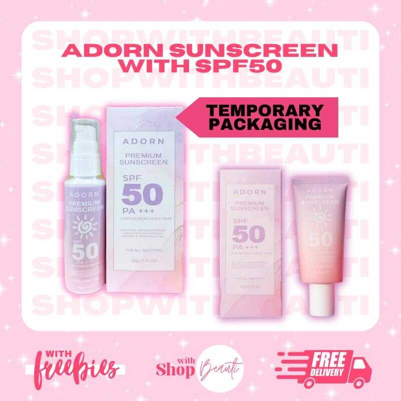 ADORN SUNSCREEN WITH Spf50 50G A98 | Shopee Philippines