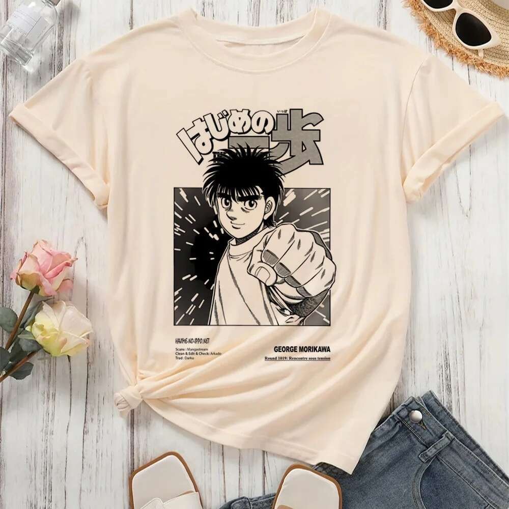 Kbg Hajime No Ippo Kaus top tees female Y2k Psychedelic women hip hop ...