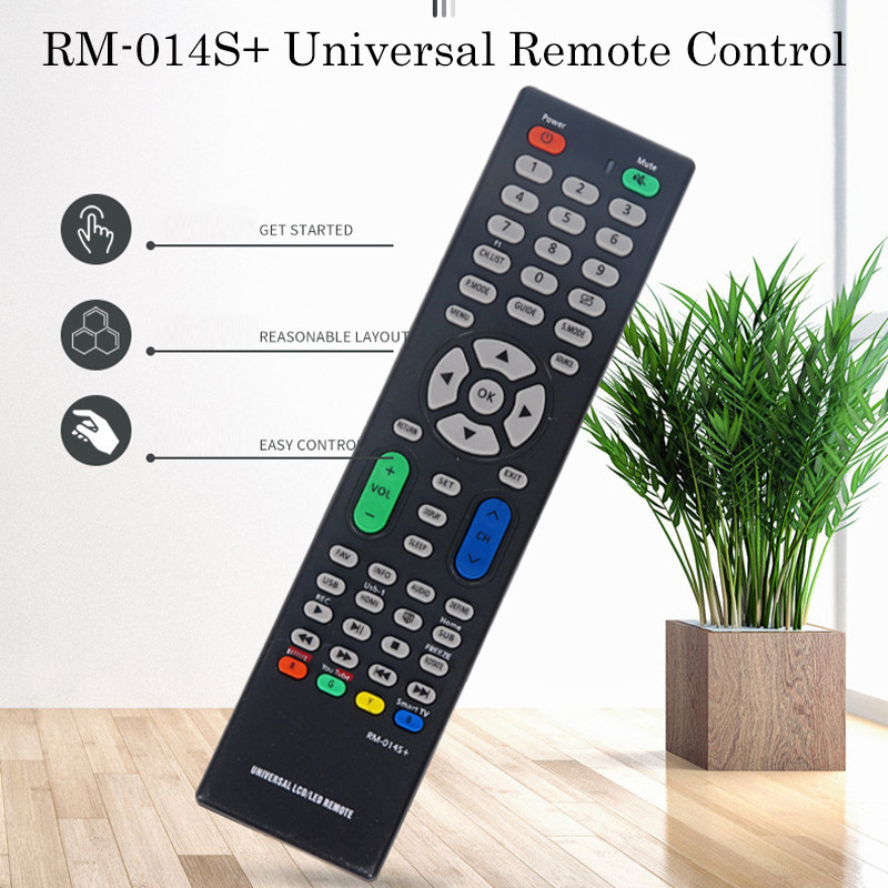 Universal Remote Control RM-014S+ Fits Smart/LED TVs & Infrared Devices ...