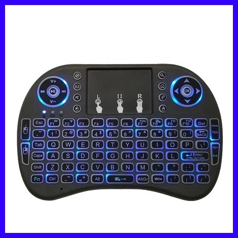 I8 Mini Keyboard 2.4GHz 3-color Backlight Wireless with Touchpad Remote ...