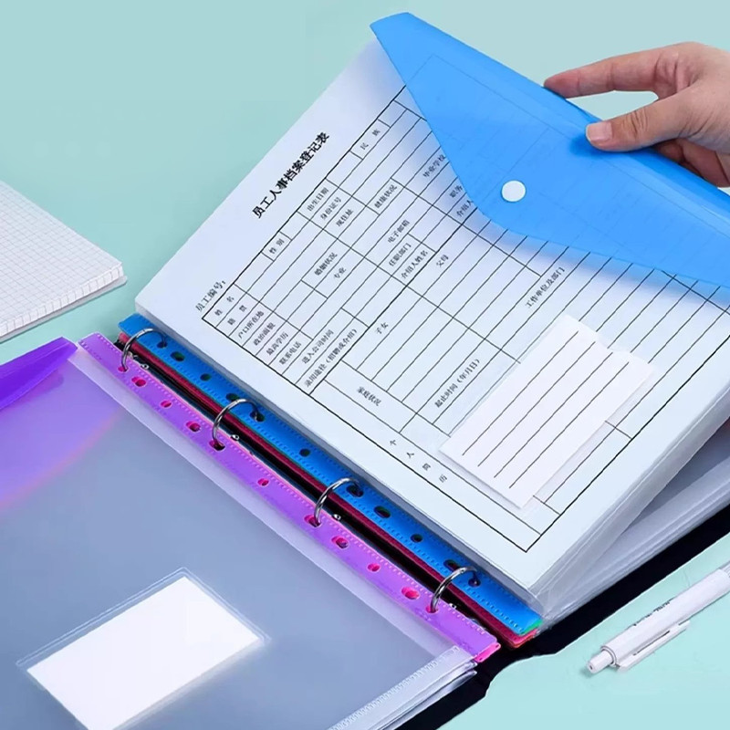 6Pcs Office File Bag A4 Subject Classification Bag Transparent Subject ...