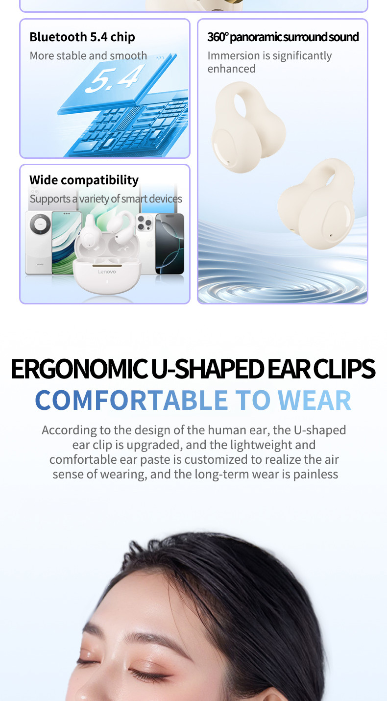 Lenovo Earbuds EA420 Sport Bluetooth 5.4 Wireless with Mic TWS U-shaped ...