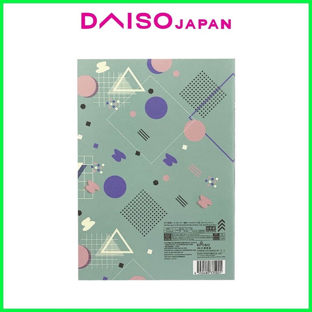 Daiso A5 Free Weekly Schedule Grid Notebook (Blue, 48 pages) | Shopee ...