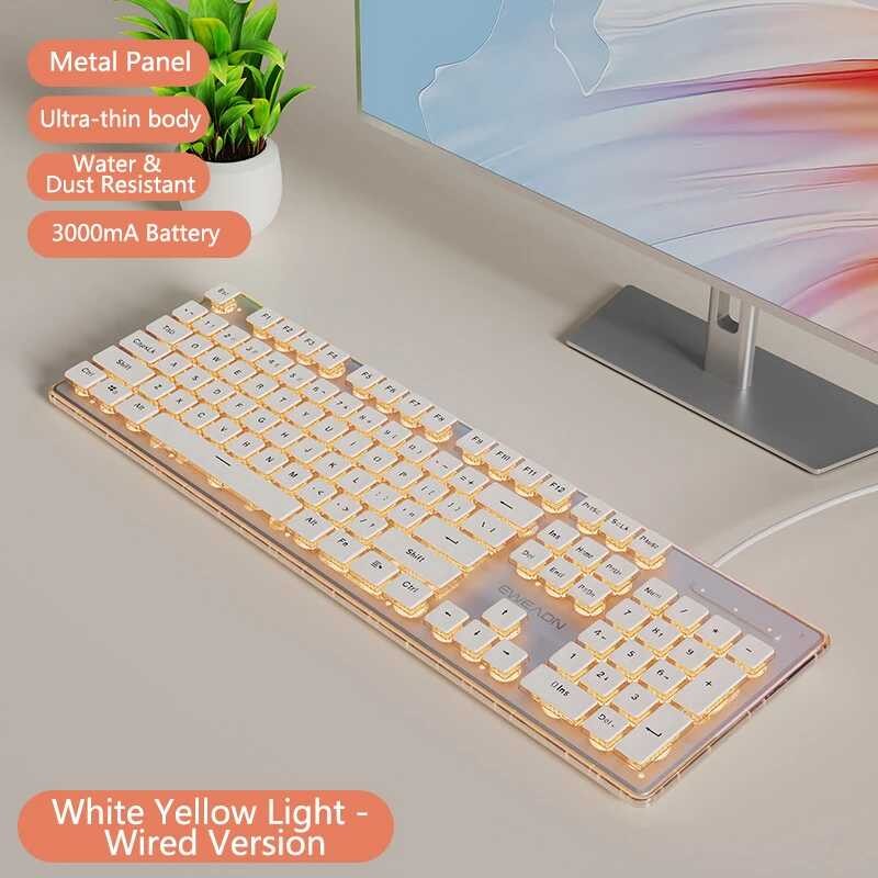 Gaming Keyboard Compact Keyboard Ergonomics Ultra Thin Silent Wired ...