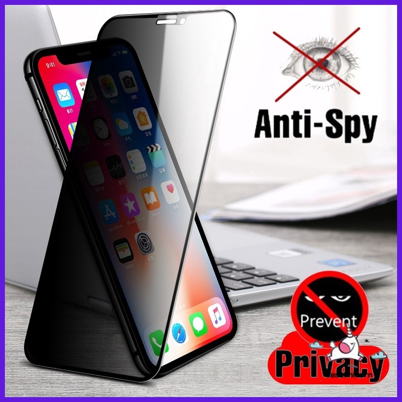 Anti-Spy Privacy 9H Full Tempered Glass For Oppo A3S A5S A15 A16 A17 A18 A38 A78 A52 A54 A74 A7 ...