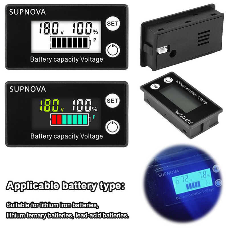 DC COD V Digital Electricity Indicator LCD Display Lithium Battery ...