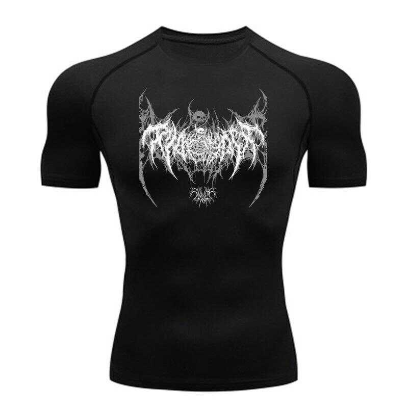 Y2g Compression Shirt Black Fiess T-Shirt Men's Muscle Quick-Drying ...