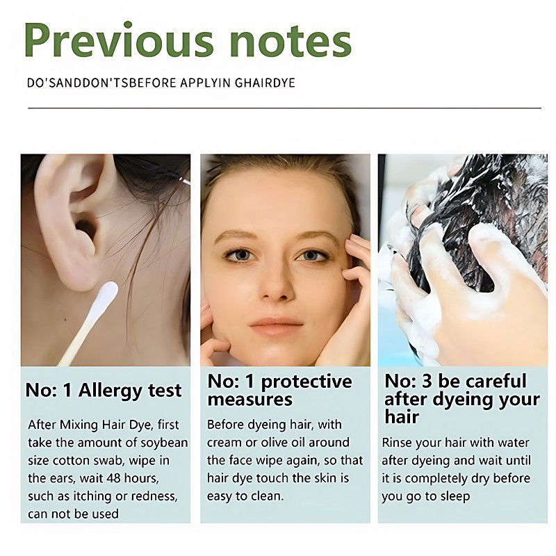 Herbal Hair Dye Shampoo Transforms hair Into Black/Brown Color Non ...