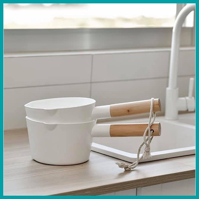 ⇧ ① ARDIGI Nordic Water Dipper with Wooden Handle Tabo Aesthetic ...