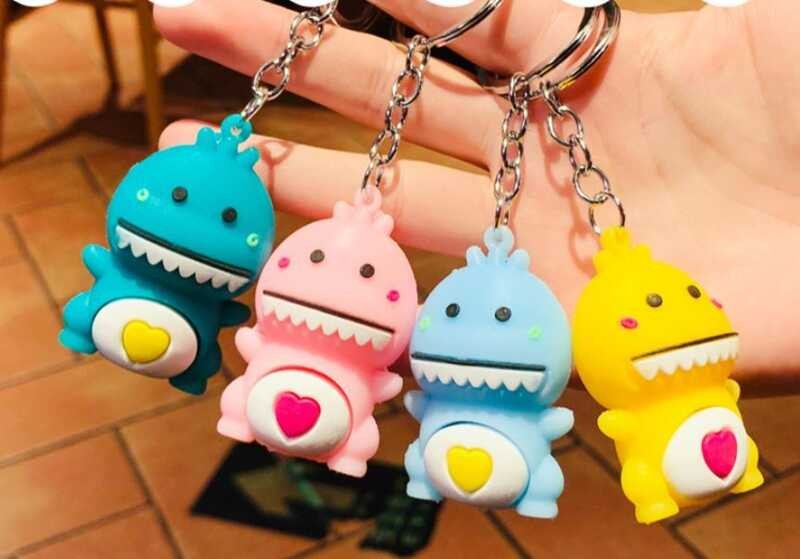 Dinosaur Creative Cute Cartoon Dino Soft Glue Keychain Car Key Chain ...