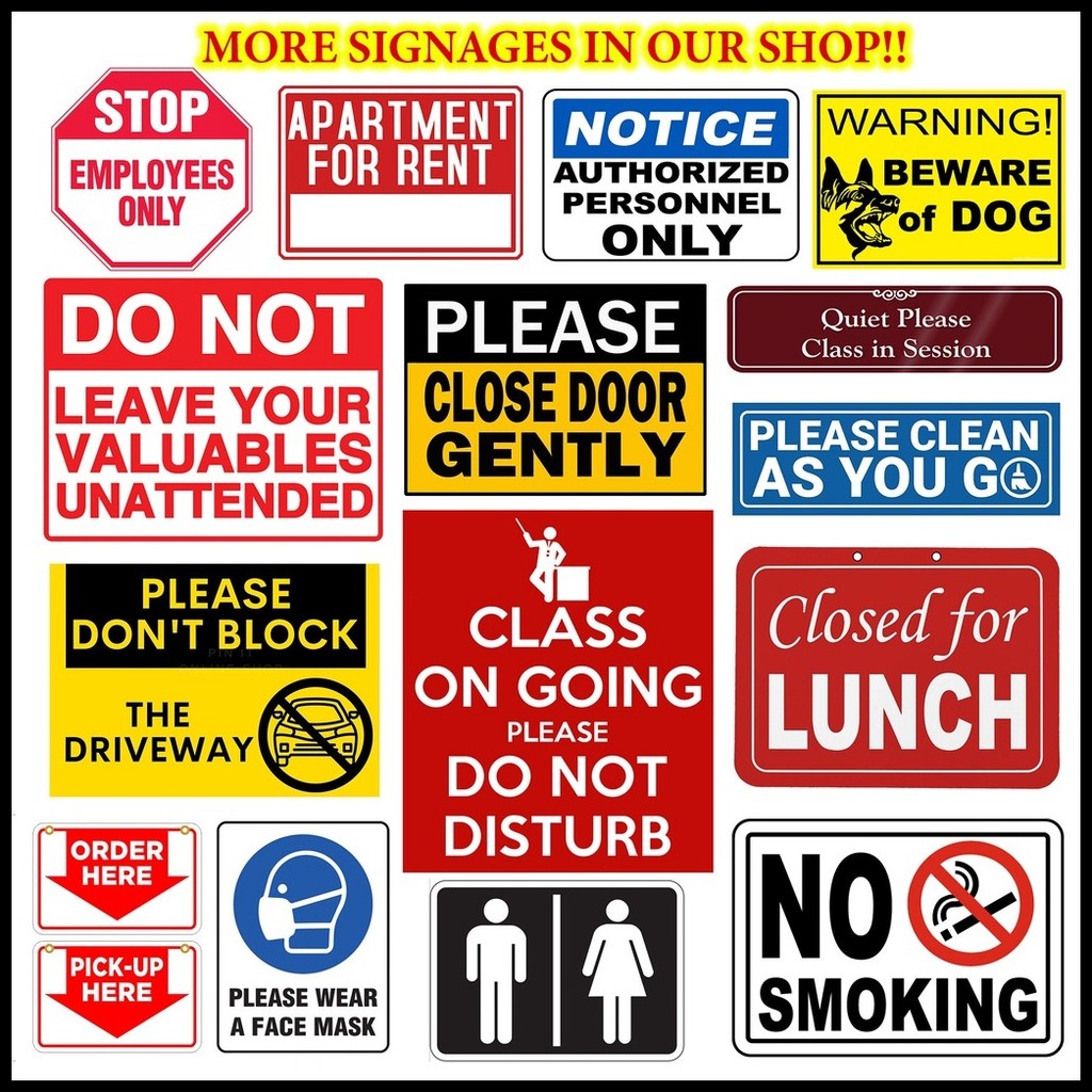 Notice Employees Only - Blue - Laminated Signage - A4 Size § | Shopee ...