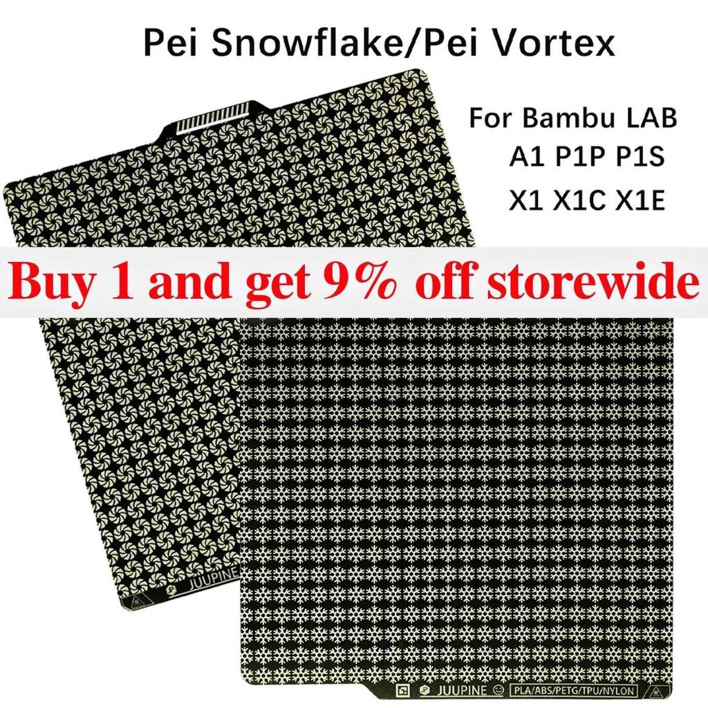 3D For Bambulab P1s Build Plate Bambulab X1c Accessories PEI Snowflake ...