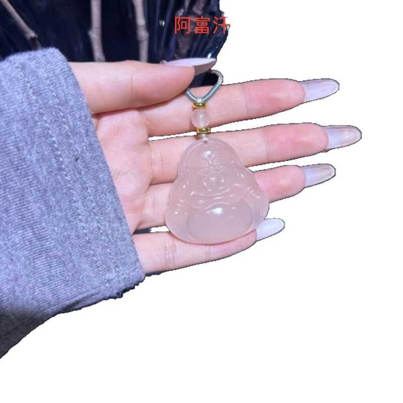 Jade Afghan White Buddha Pendant for Men and Women, Large Blue Lotus ...